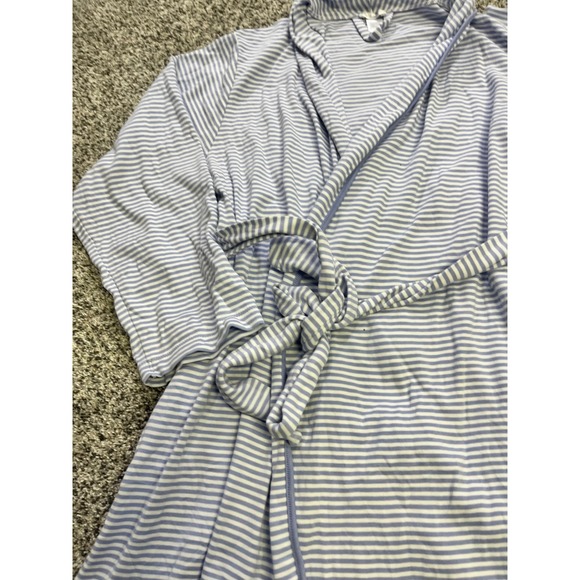 LAKE | Intimates & Sleepwear | Lake Blue White Stripe Knit Robe Pajamas ...